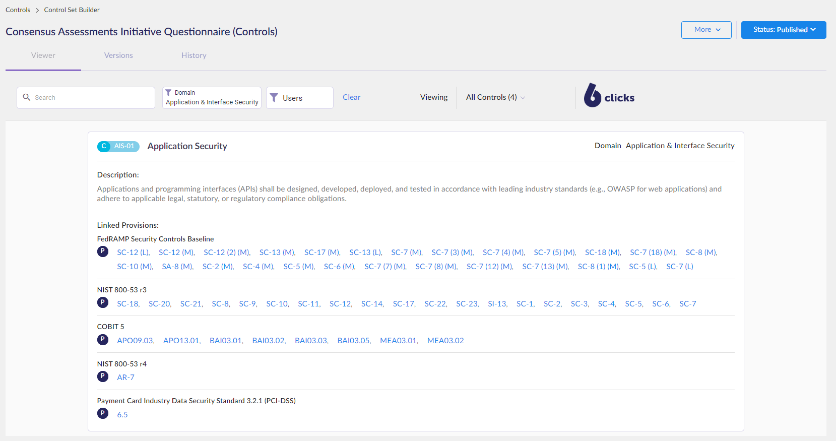 Control set viewer and export updates